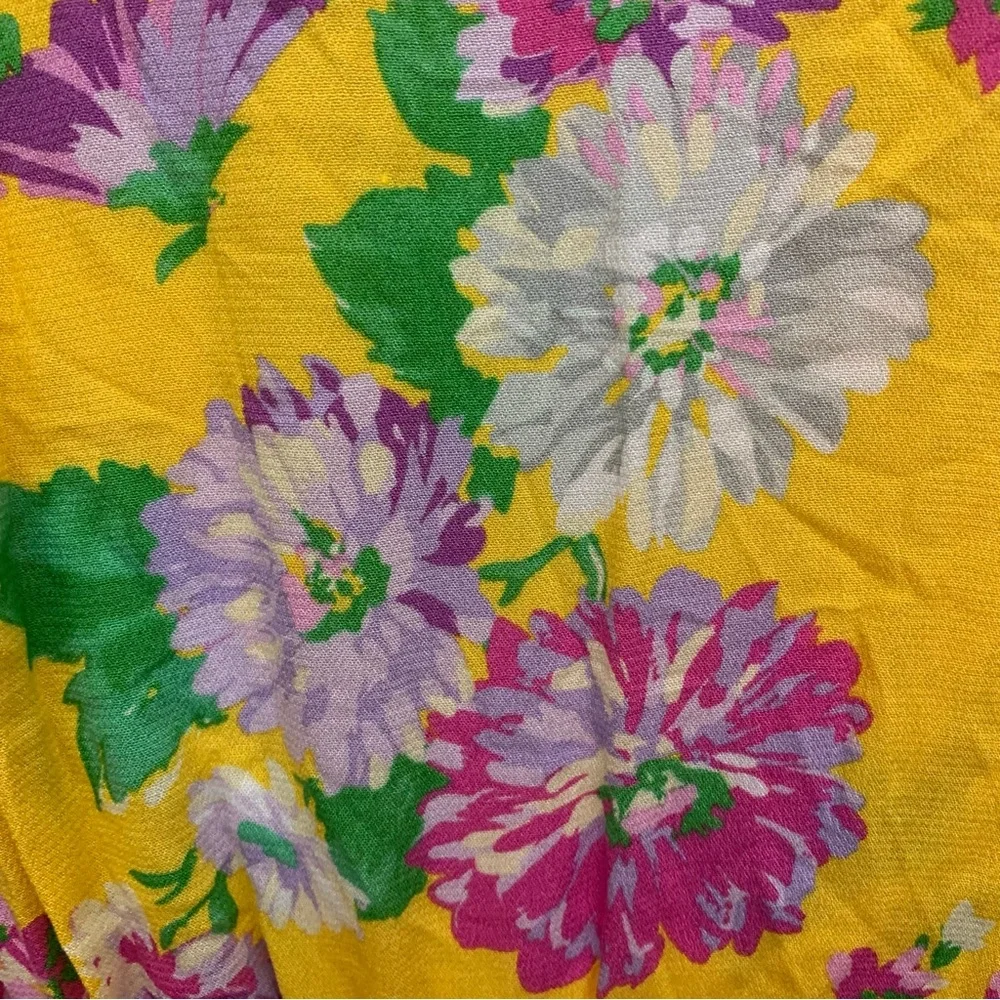 Zara | Tops | Zara Trf Yellow Floral Puff Sleeve Tie Top | Poshmark